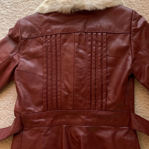 Jackets & Coats | Vintage 7s Rust Leather Jacket Wrabbit Collar | Poshmark